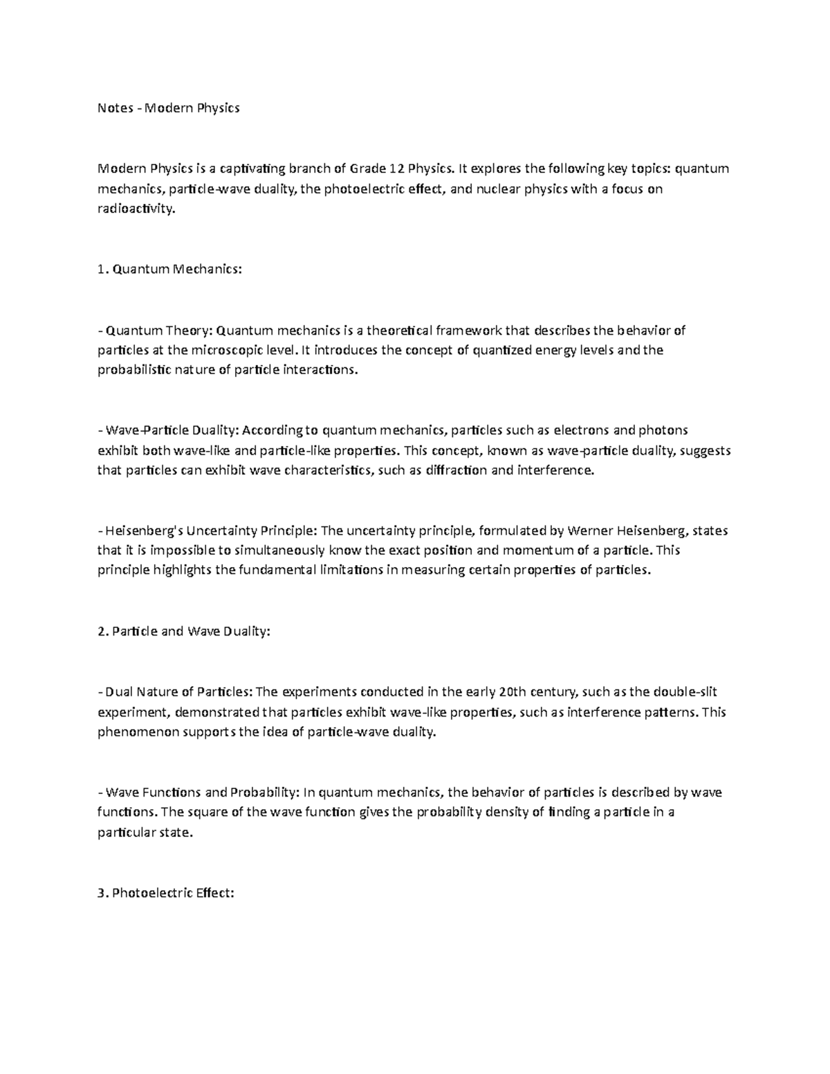 Modern physics - Notes - Modern Physics Modern Physics is a captivating ...