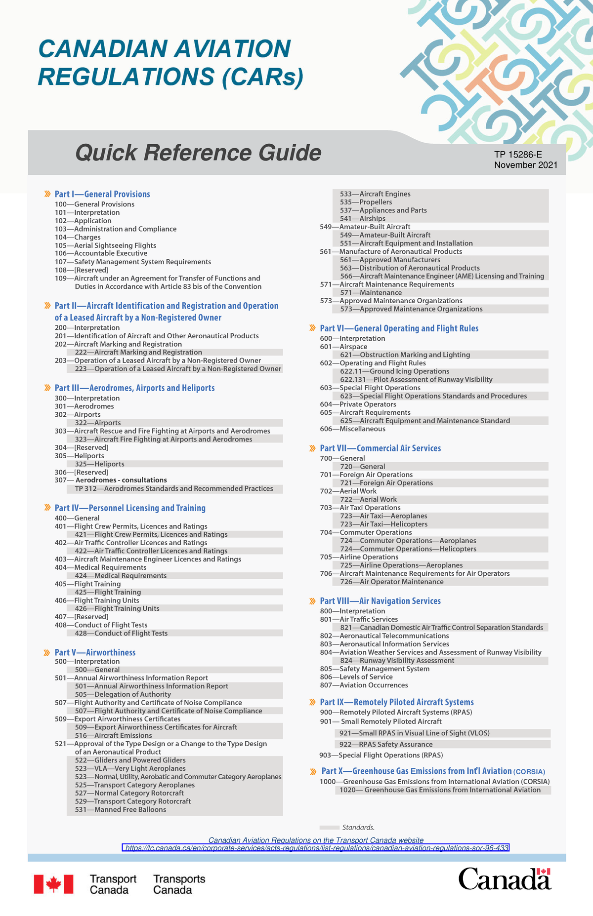 Reference CARS - estudio - Part I—General Provisions 100—General ...