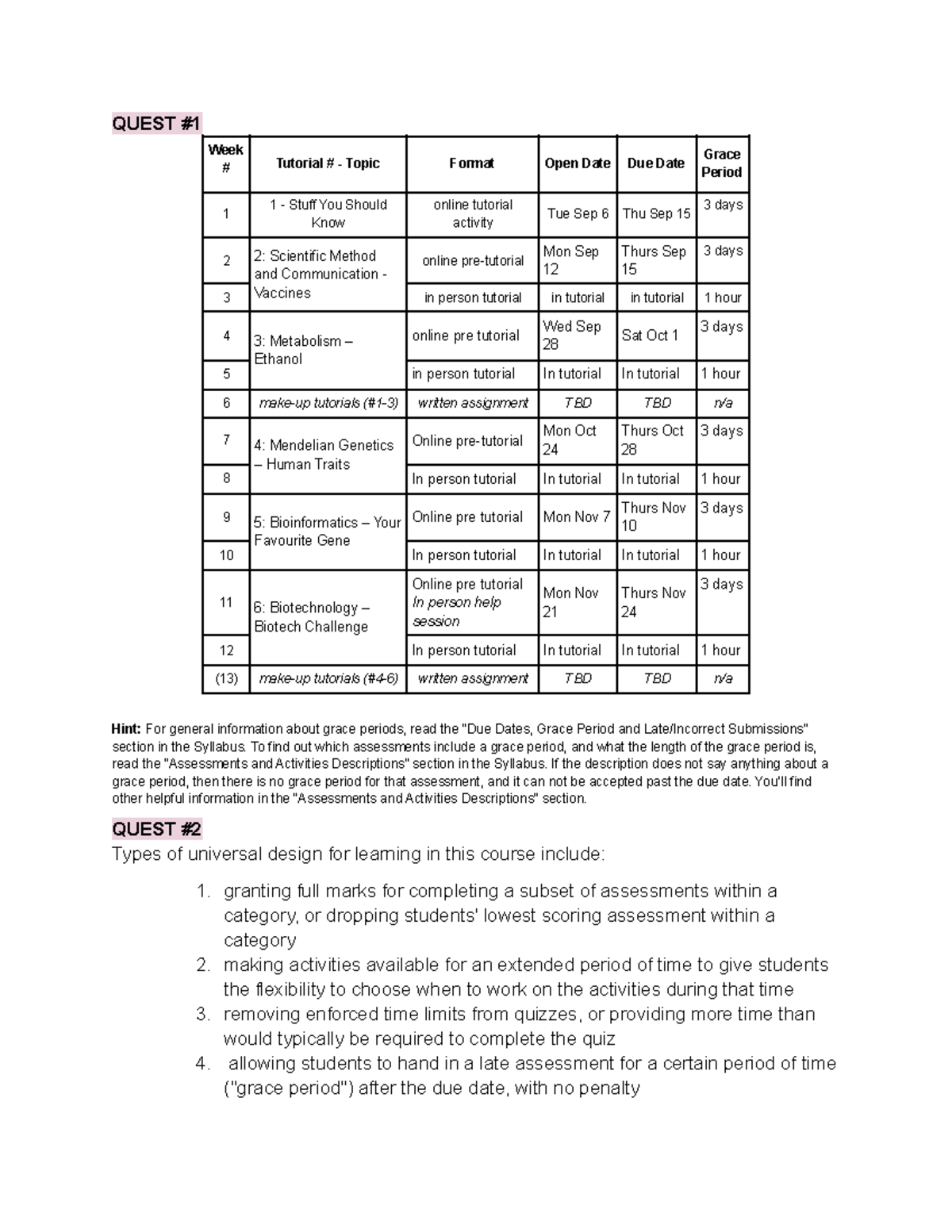 Bio Tutorial 1 QUEST Week Tutorial Topic Format Open Date Due bio-tutorial-1-quest-week-tutorial-topic-format-open-date-due