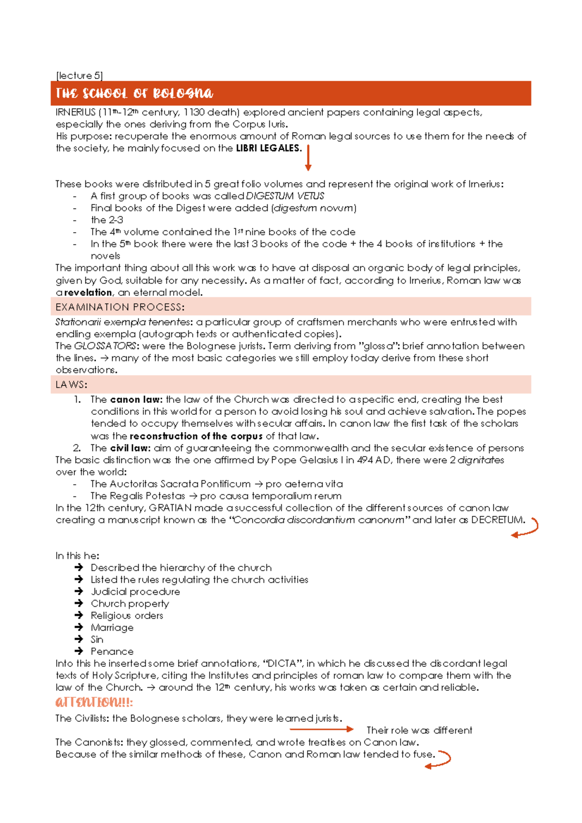 The School of Bologna - [lecture 5] THE SCHOOL OF BOLOGNA IRNERIUS ...