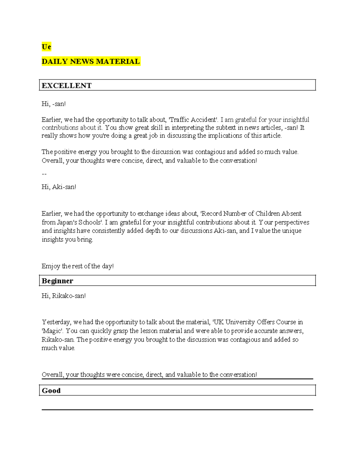 How to make lessson notes for varied type of stduents - Ue DAILY NEWS ...
