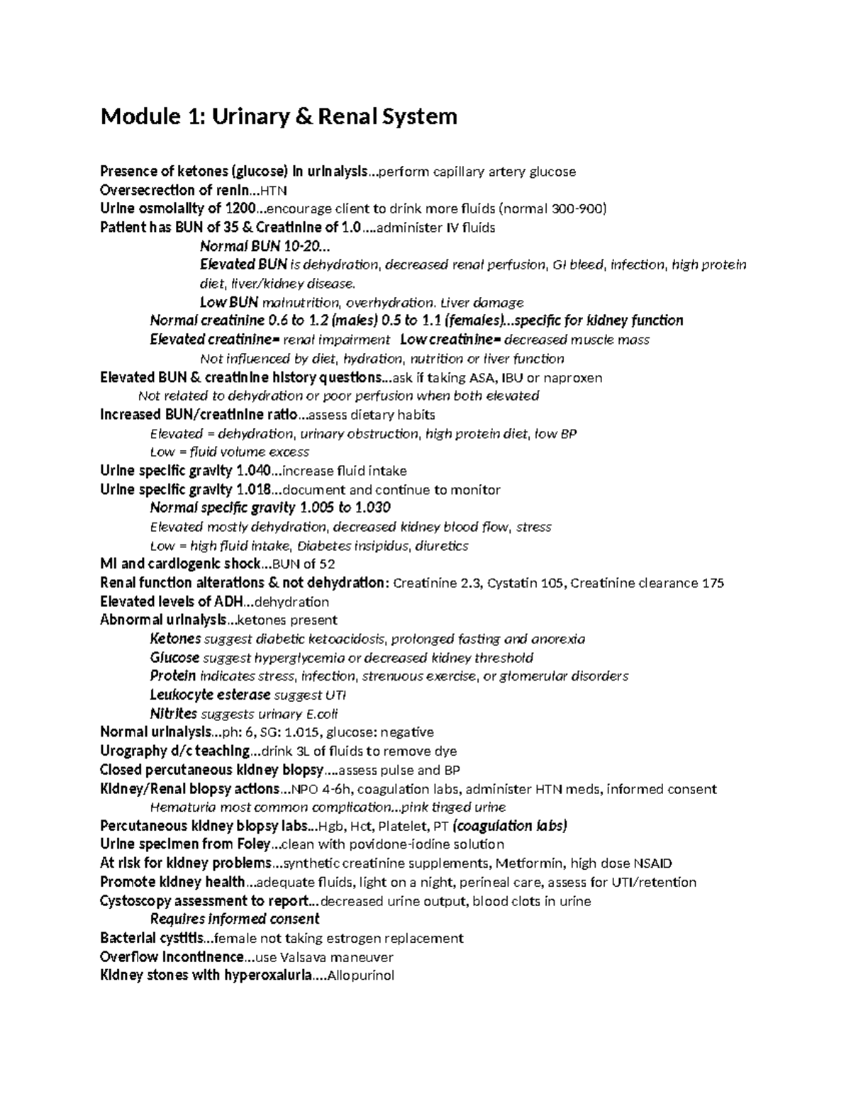 Presence of ketones in urinalysis - Module 1: Urinary & Renal System ...