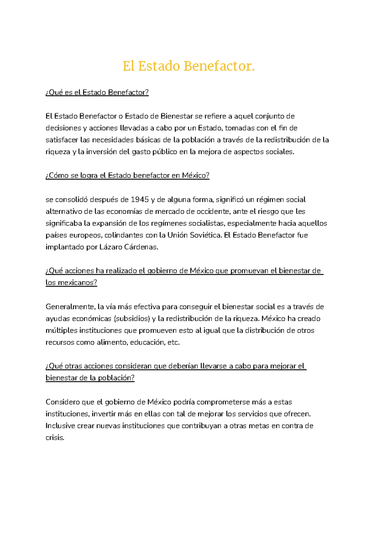 Mesa Redonda Historia - asdadsasd - El Estado Benefactor. ¿Qué es el ...