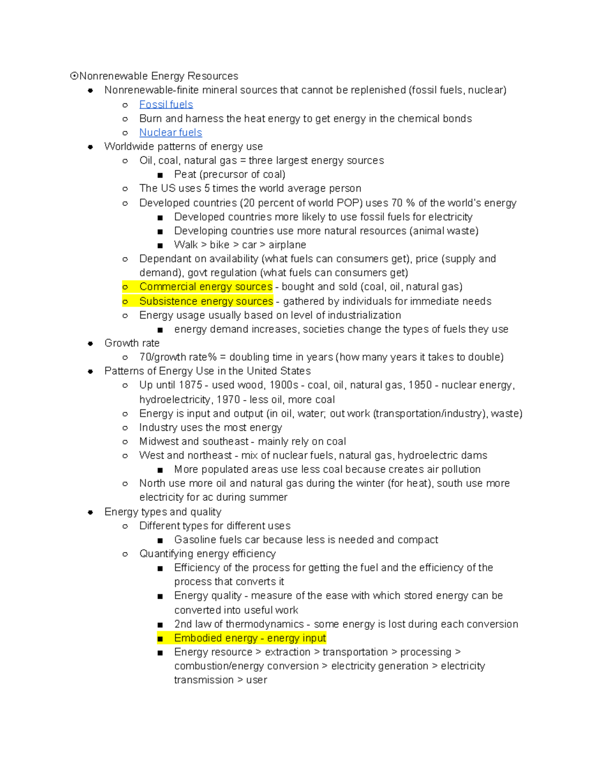 Apes unit 6 - eee - ☉Nonrenewable Energy Resources Nonrenewable-finite mineral sources that ...