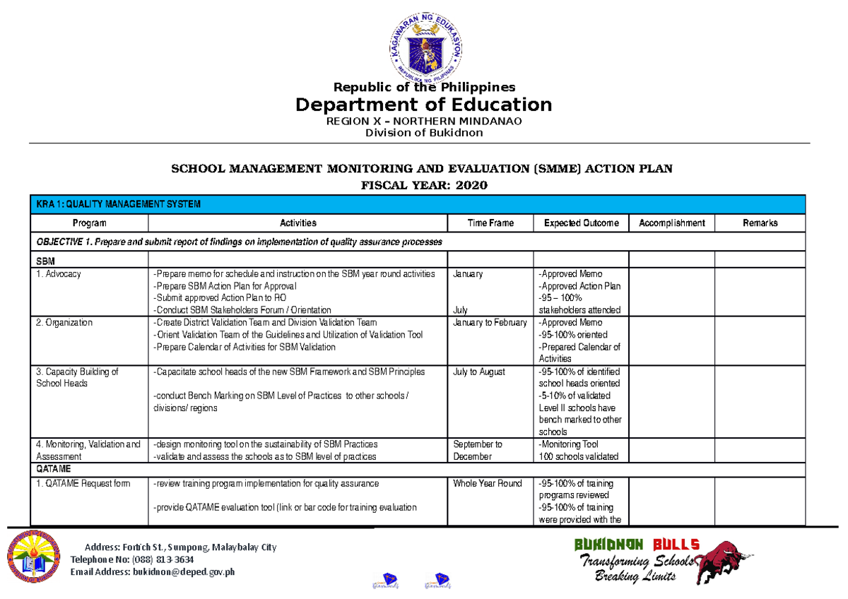 2020 Action Plan SMME - This is a plan for the work. This is a plan for ...