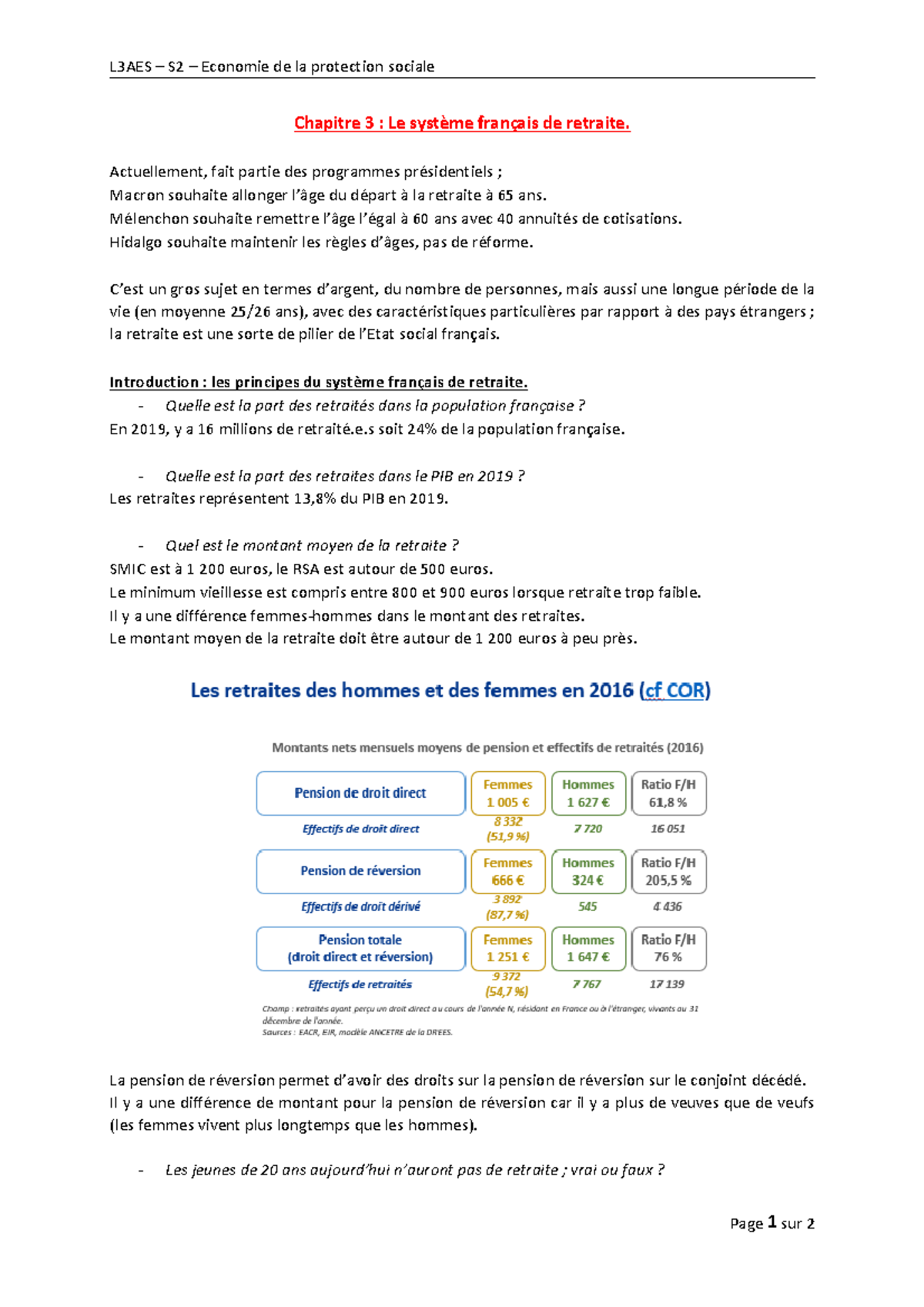 Chap3eco - Cours d'économie de la protection sociale L3 AES - Chapitre ...