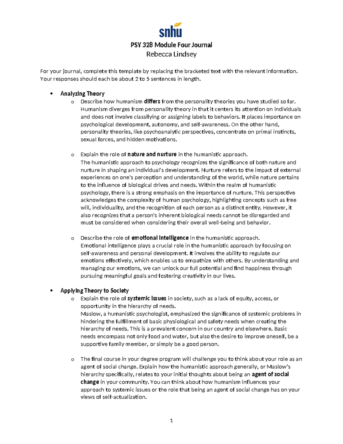 PSY 328 Module Four Journal - PSY 328 Module Four Journal Rebecca ...