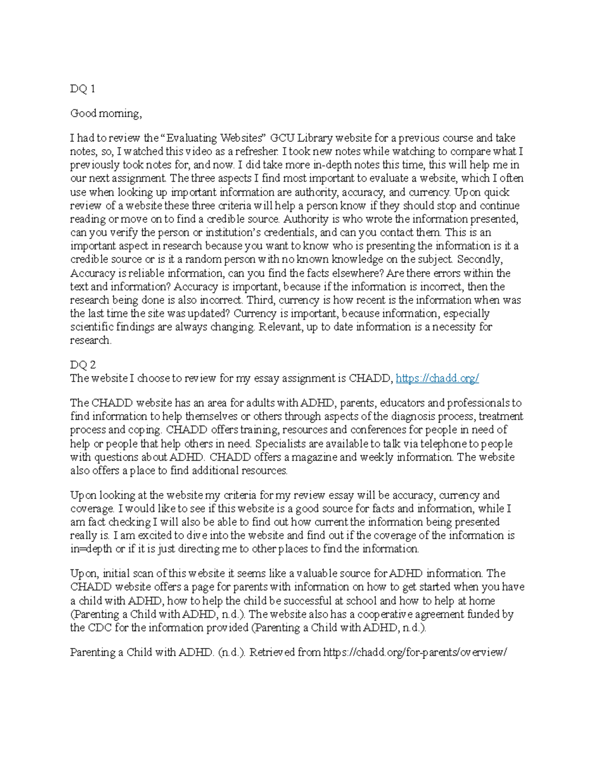 Evaluating Website Criteria: Authority Accuracy and Currency - Studocu