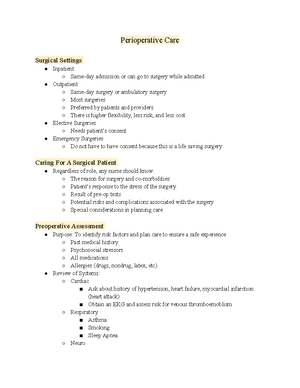 Periop Study Guide - Peri-op Study Guide Ch 17 – Nursing Assessment of ...