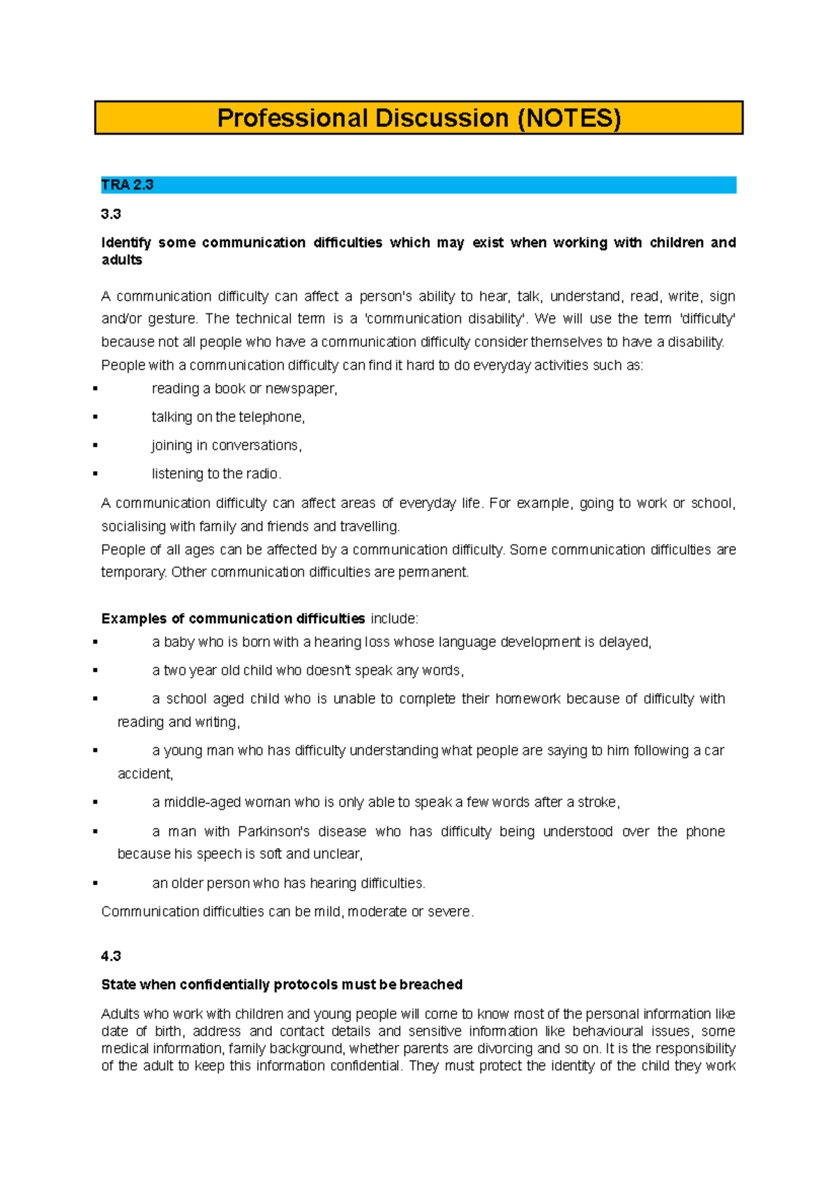 Professional Discussion - Unit 12345 - Online Learning - Studocu