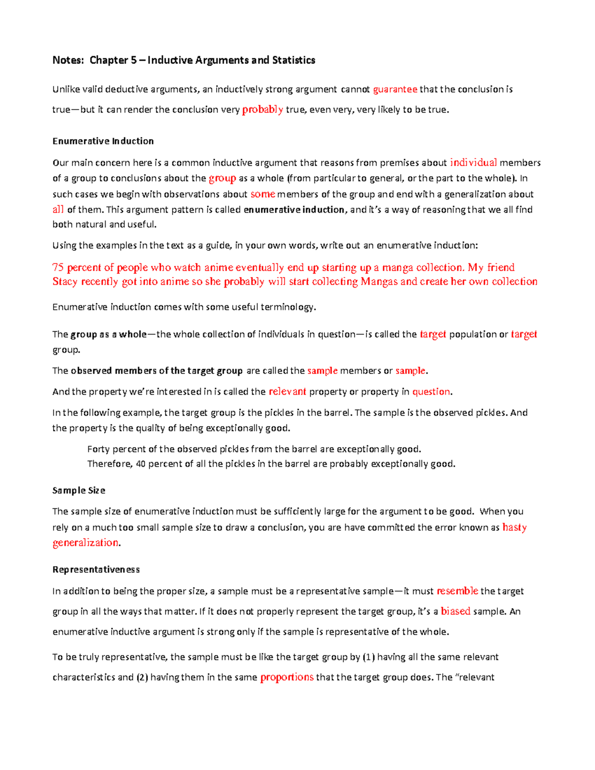 Chapter 5 Guided Reading 002717807 - Notes: Chapter 5 – Inductive ...
