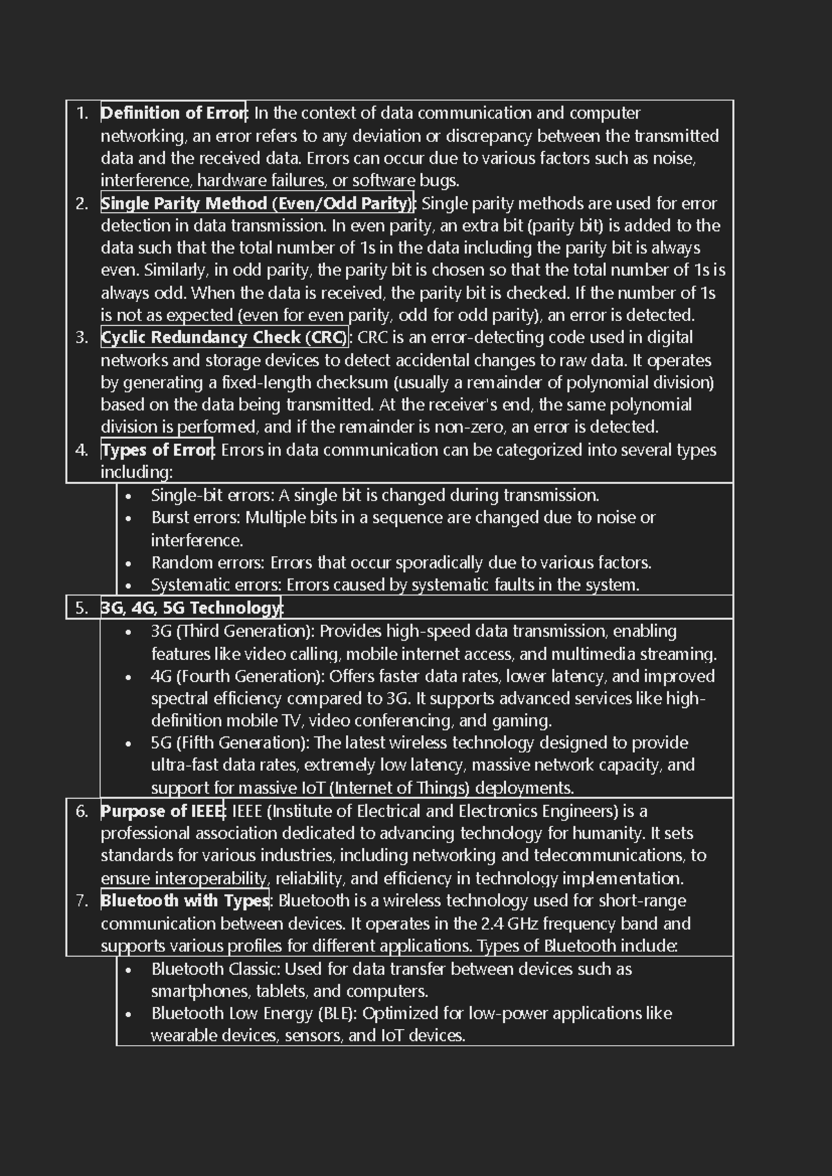 Dcc sectional 2 - best notes - Definition of Error: In the context of ...