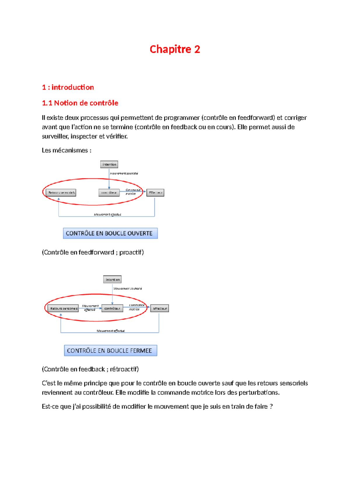 Chapitre 2 - L1 S2 - Chapitre 2 1 : introduction 1 Notion de contrôle Il existe deux processus ...