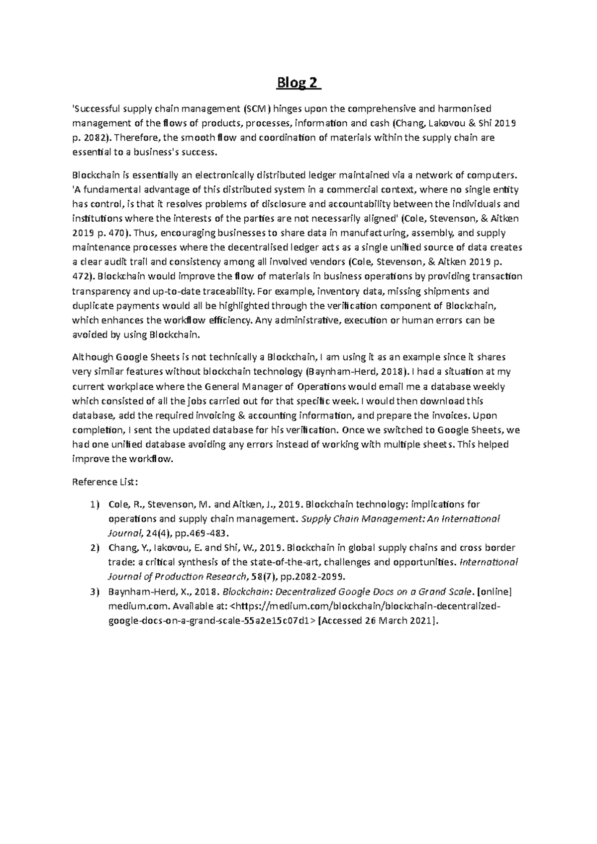 Blog 2 assignment, operations management - ops 802 - UOW - Studocu