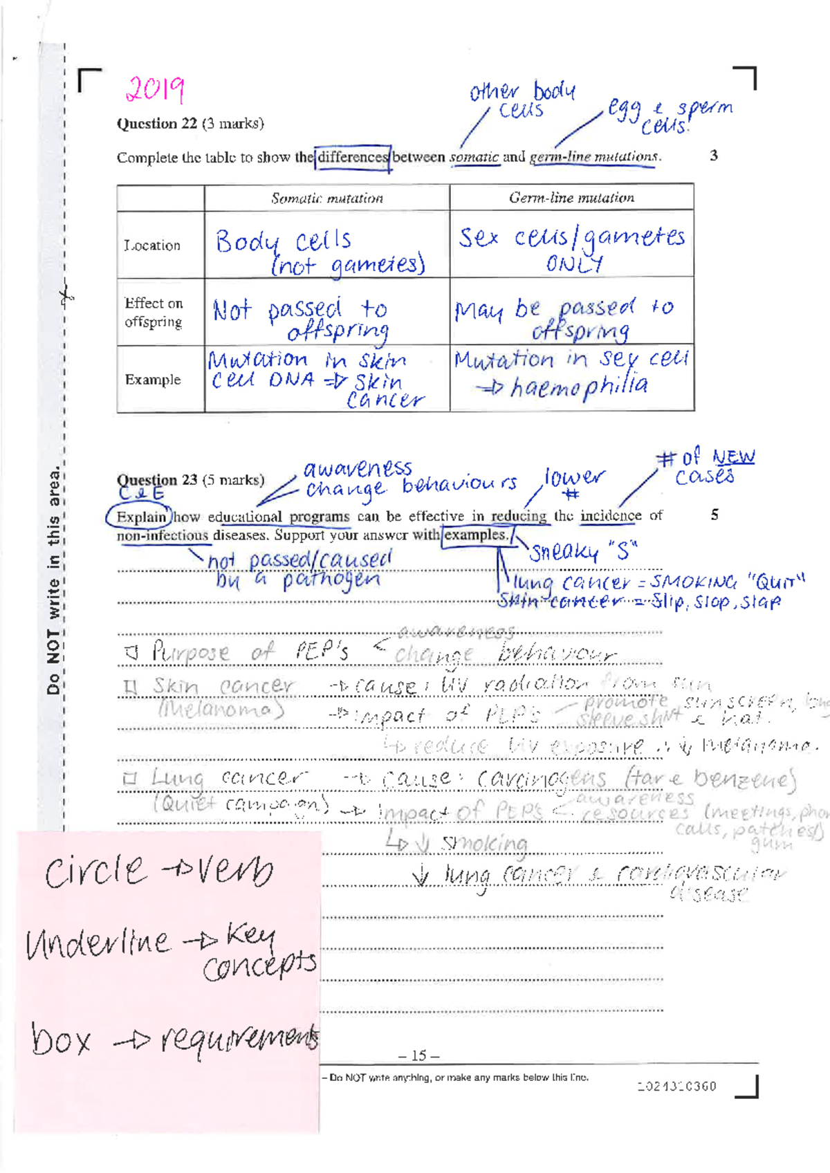 Yr12 2024 Holiday Workshop Questions Annotated Answers - 2019 other ...
