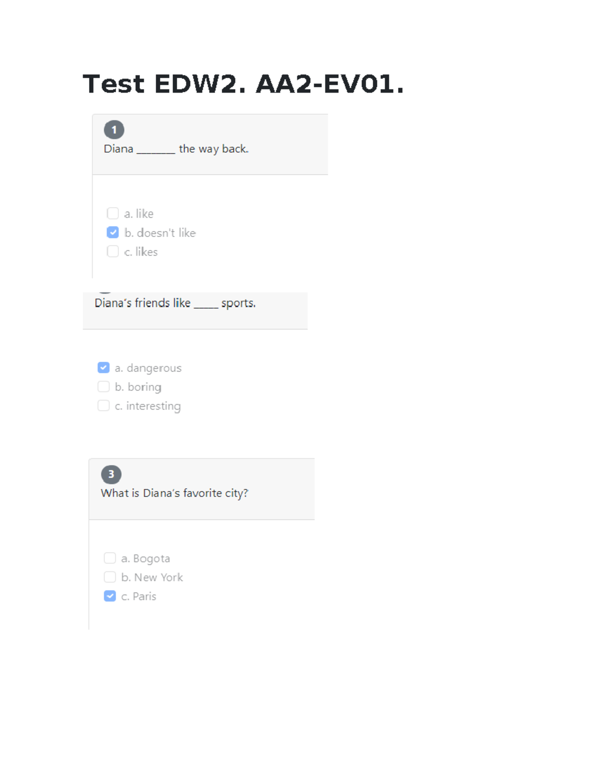 Test EDW2 AA2 Curso 2 - excelente trabajo - Ingles 1 - Test EDW2. AA2 ...