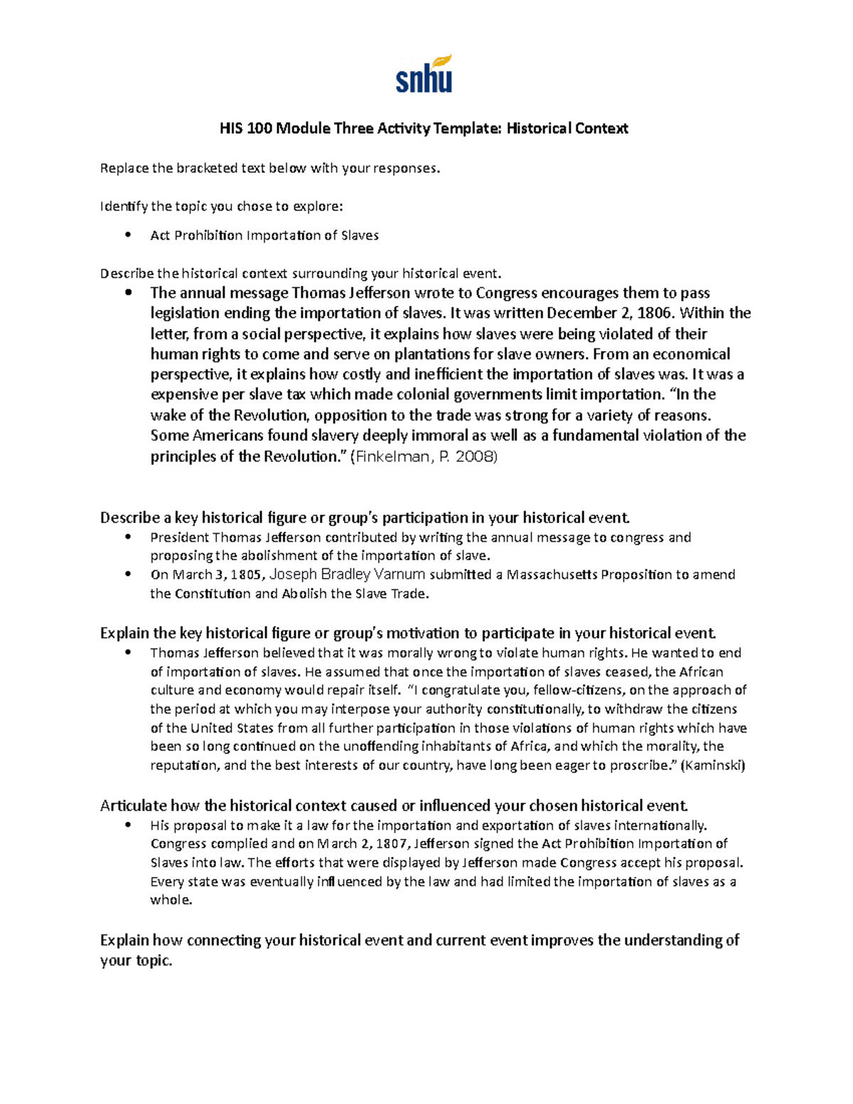 HIS 100 Module Three Activity Context Template - HIS 100 Module Three Activity Template ...