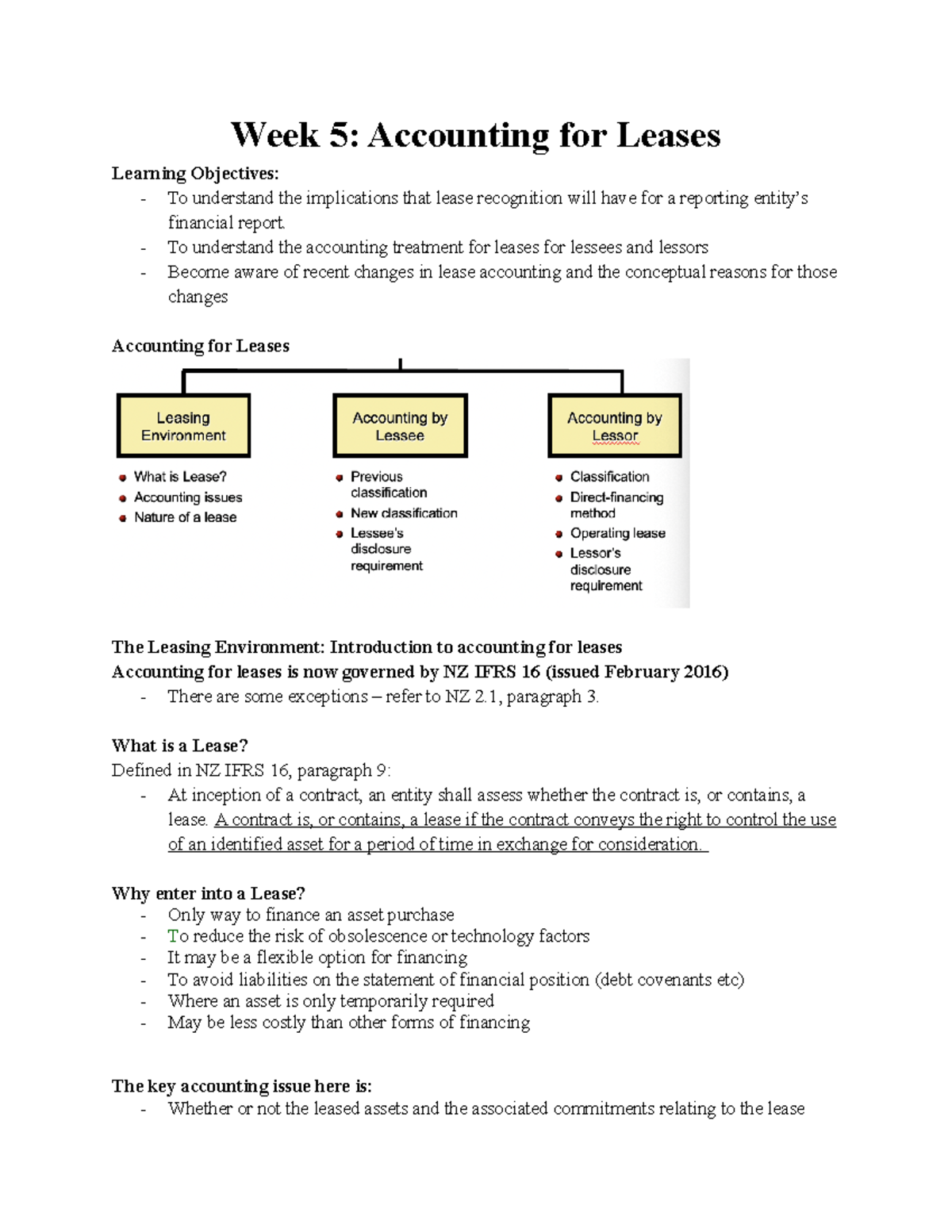 Week 5 Accounting for Leases - Week 5: Accounting for Leases Learning ...