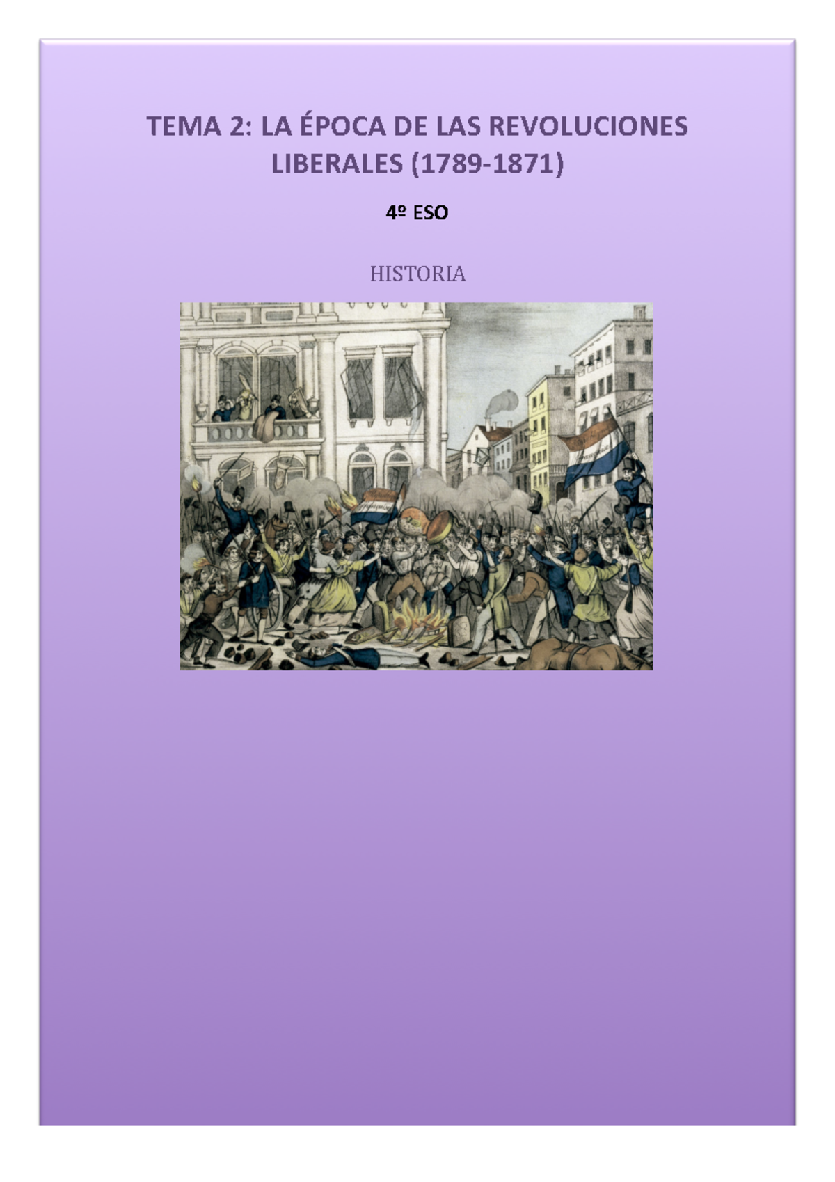 Tema 2 Las revoluciones liberales - TEMA 2: LA ÉPOCA DE LAS REVOLUCIONES LIBERALES (1789-1871 ...