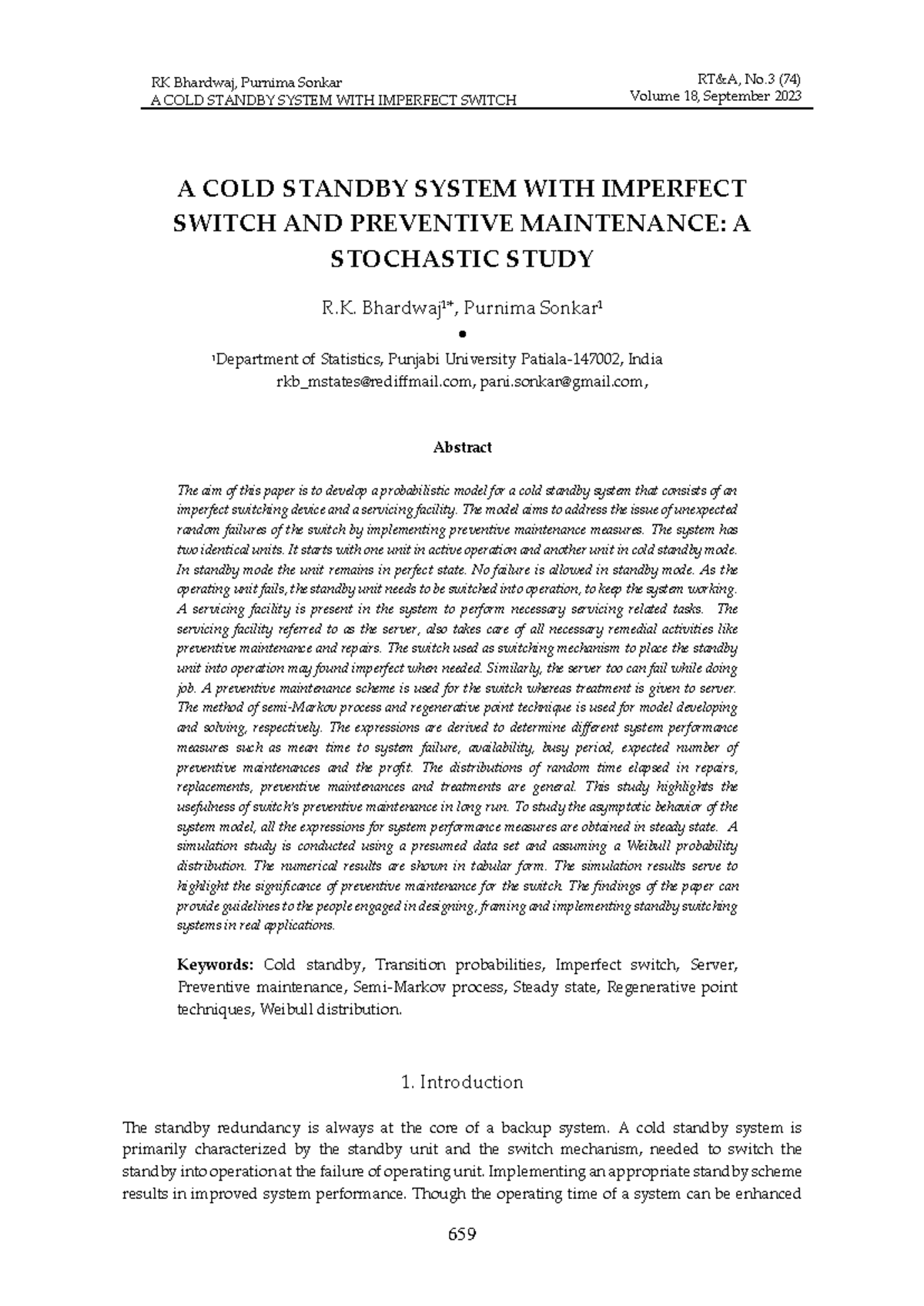 A cold standby system with imperfect switch and preventive maintenance ...