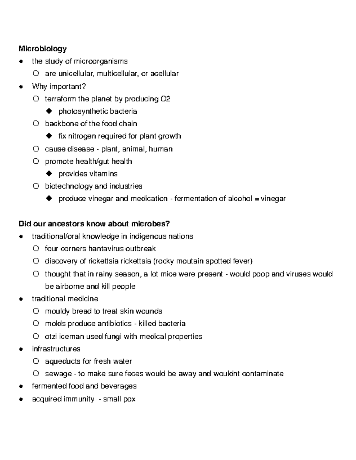 Module 1 Notes - Microbiology the study of microorganisms are ...