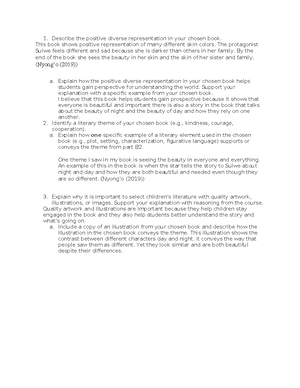 Childrens Literature Lesson Plan D165 - D165 Task 1 A. Sitting Shiva by ...