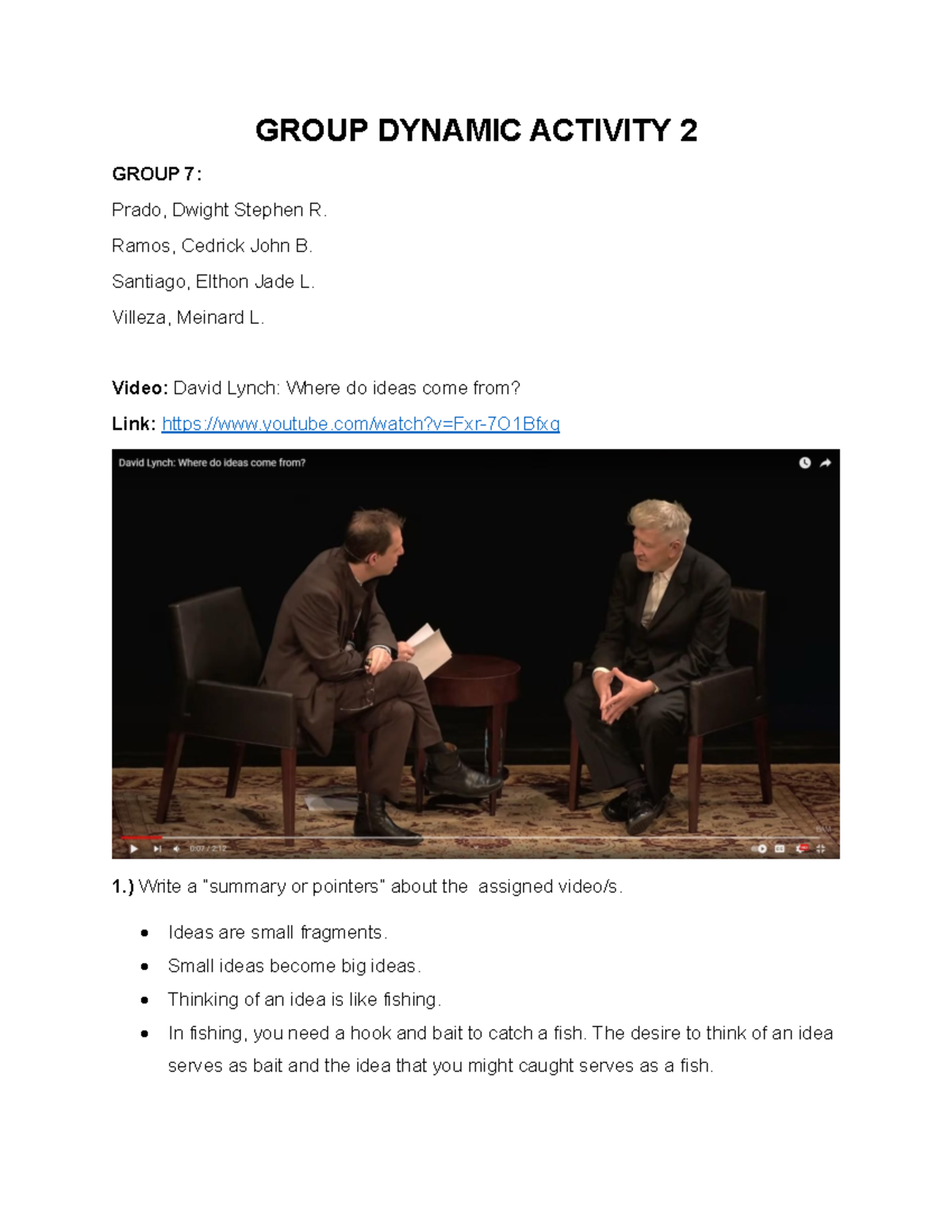 Group Dynamic Activity 2 - GROUP DYNAMIC ACTIVITY 2 GROUP 7: Prado ...