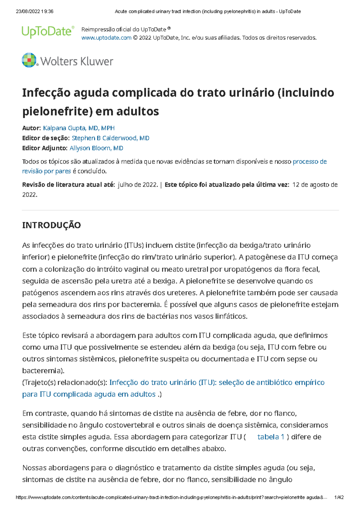 Acute complicated urinary tract infection (including pyelonephritis) in ...