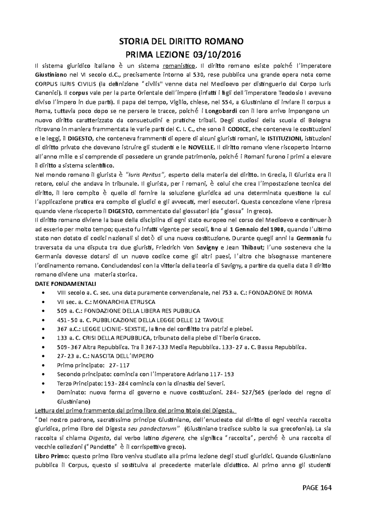 File unico diritto romano completo - STORIA DEL DIRITTO ROMANO PRIMA ...