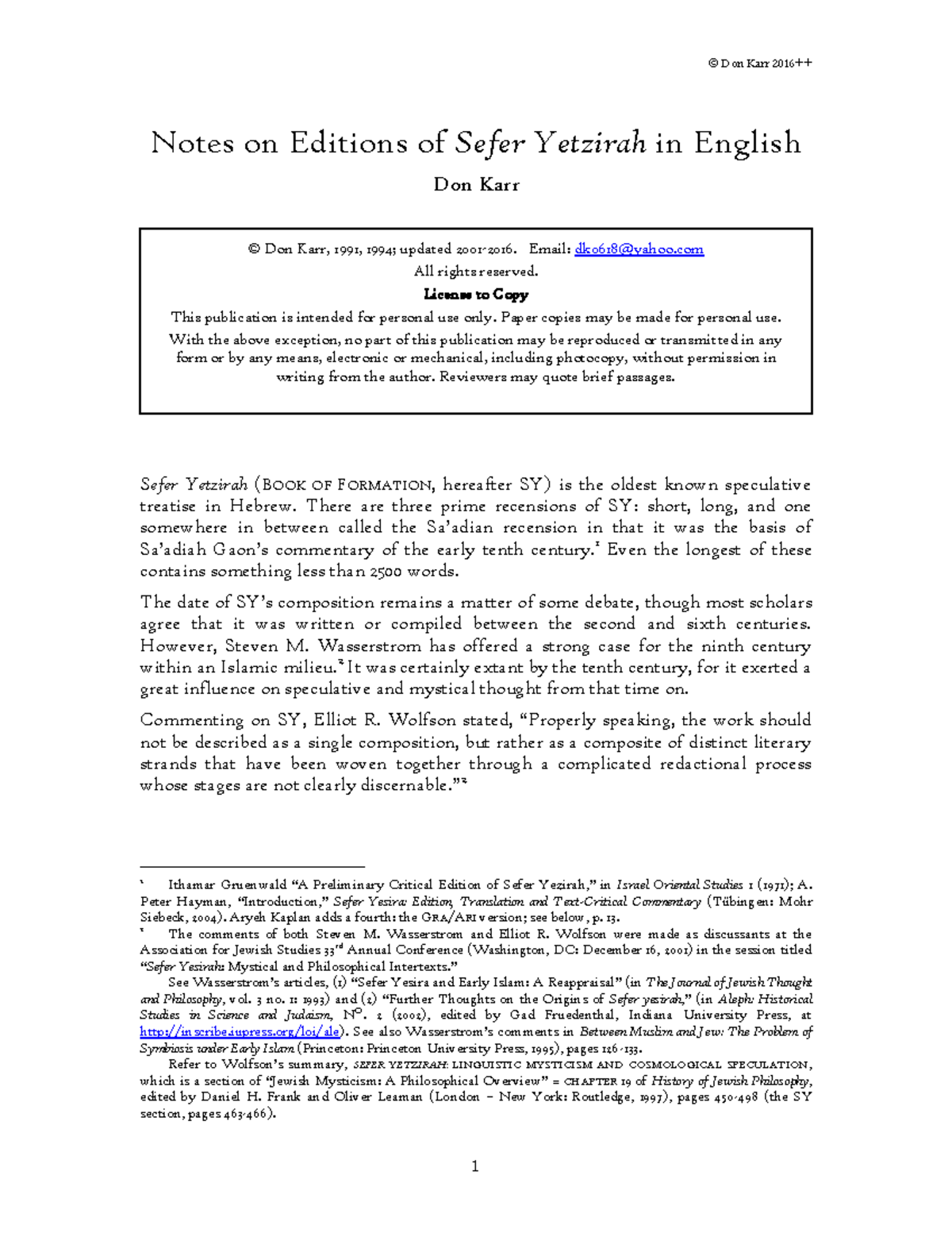 Syie - sbfd - Notes on Editions of Sefer Yetzirah in English Don Karr ...
