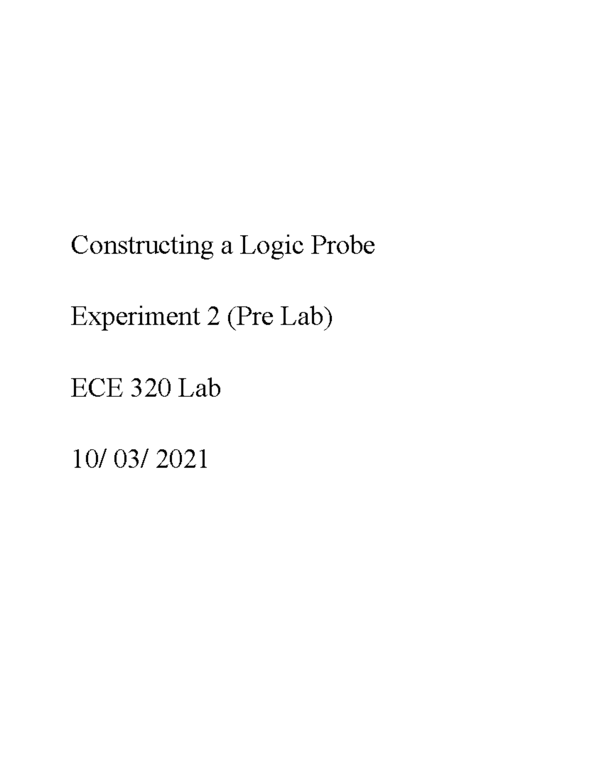 Experiment 2 Number system - Constructing a Logic Probe Experiment 2 ...