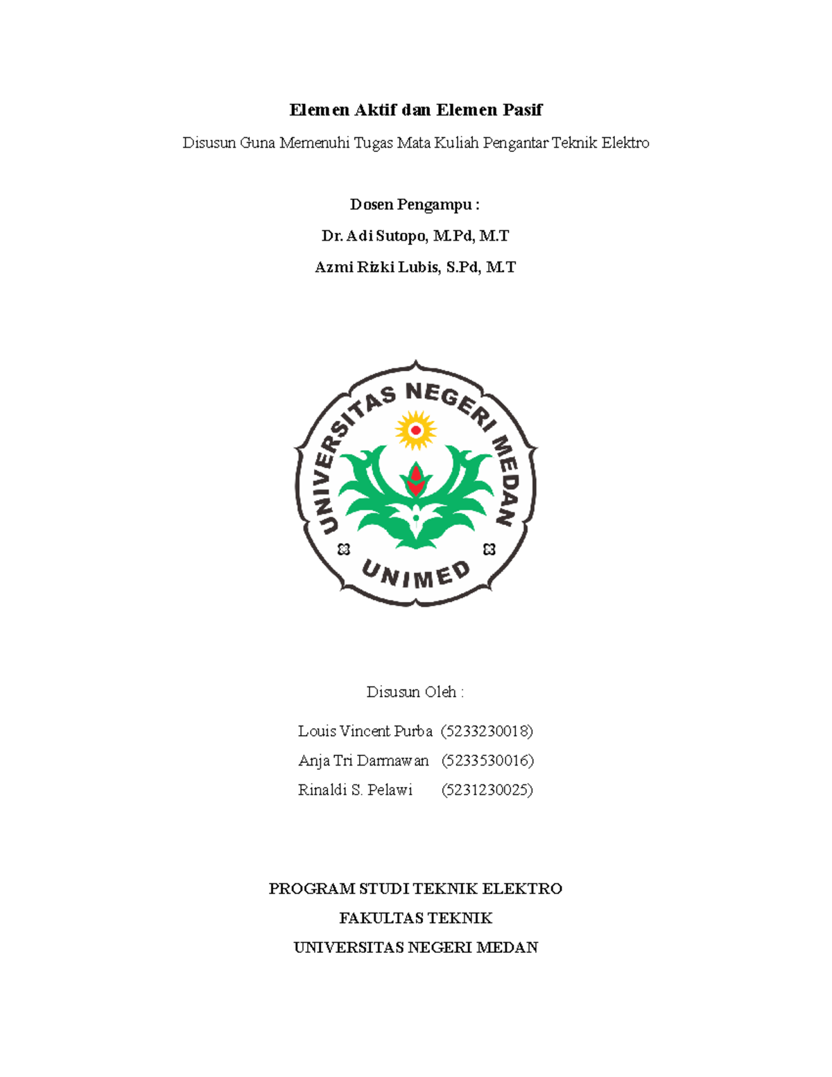 Elemen Aktif dan Elemen Pasif - Elemen Aktif dan Elemen Pasif Disusun ...
