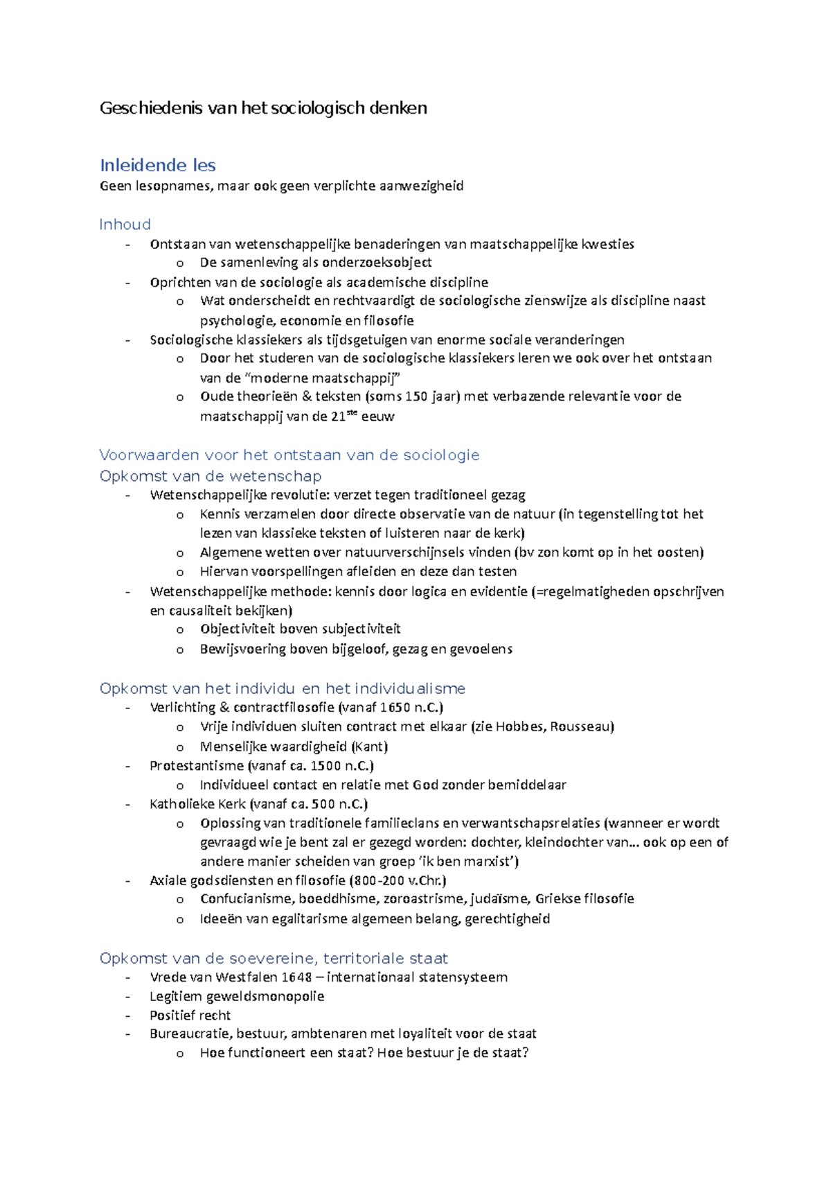 Geschiedenis van het sociologisch denken - Geschiedenis van het ...