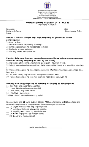Narrative Report CARD Giving EZRA - Department of Education Region I ...