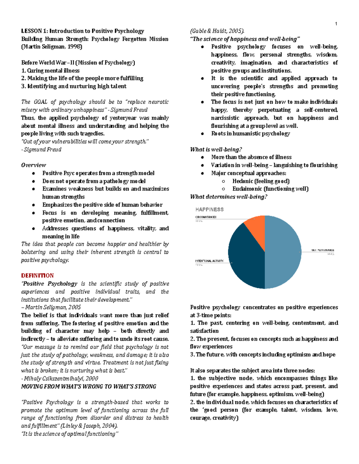 Positive- Lesson 1 - notes - LESSON 1: Introduction to Positive ...