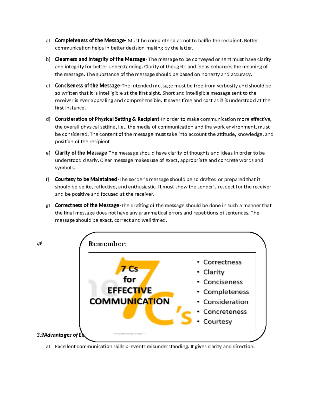 7CS of the Communication - a) Completeness of the Message- Must be ...