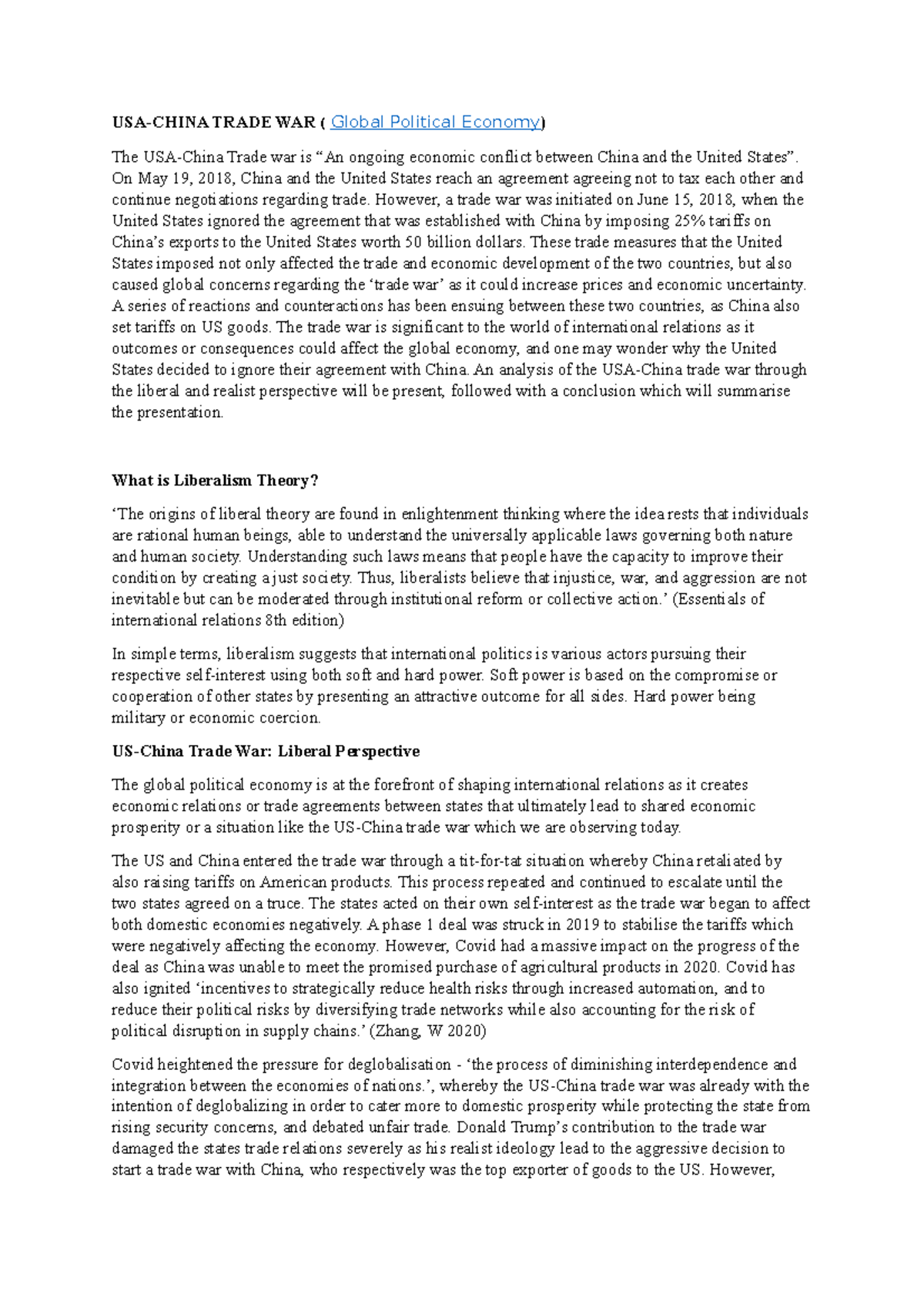 USA- China Trade WAR Script - USA-CHINA TRADE WAR ( Global Political ...