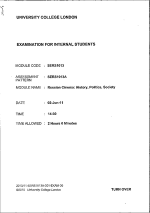 Exam 2013, questions - UNIVERSITY COLLEGE LONDON EXAMINATION FOR INTERNAL STUDENTS MODULE CODE ...