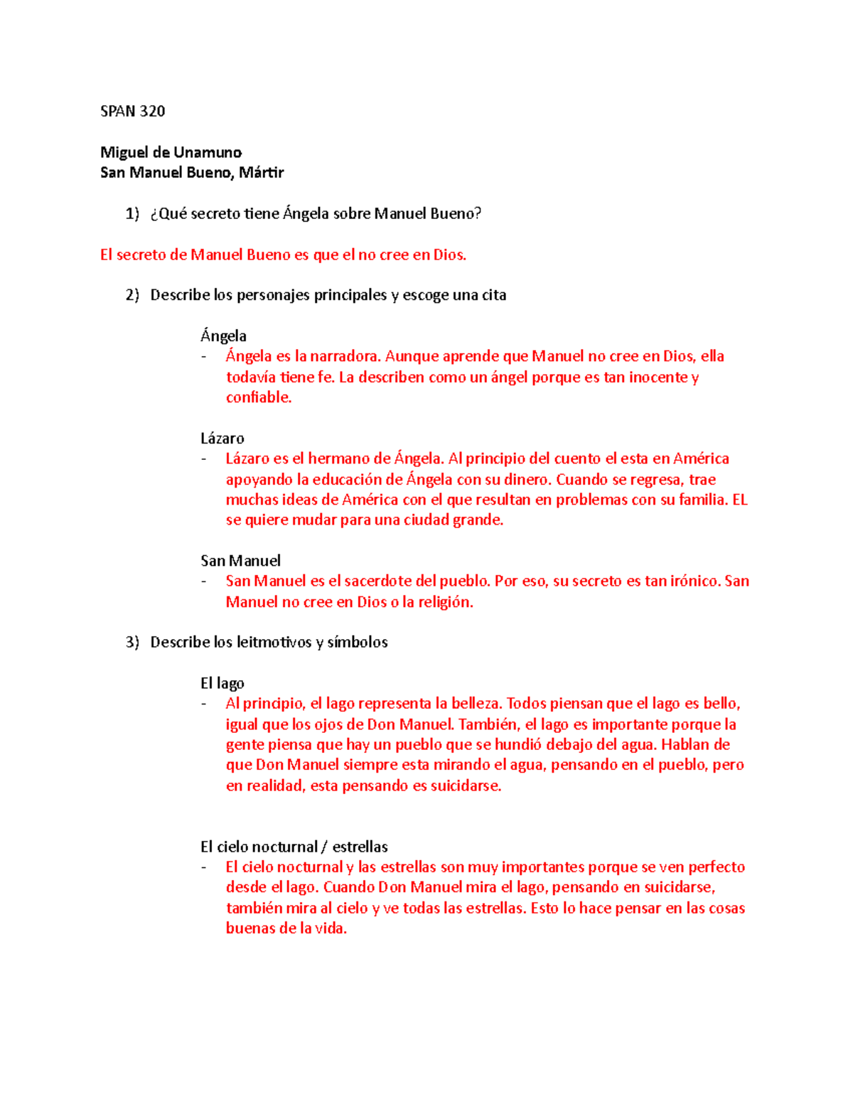 Module 3 HW - Wise - SPAN 320 Miguel de Unamuno San Manuel Bueno ...