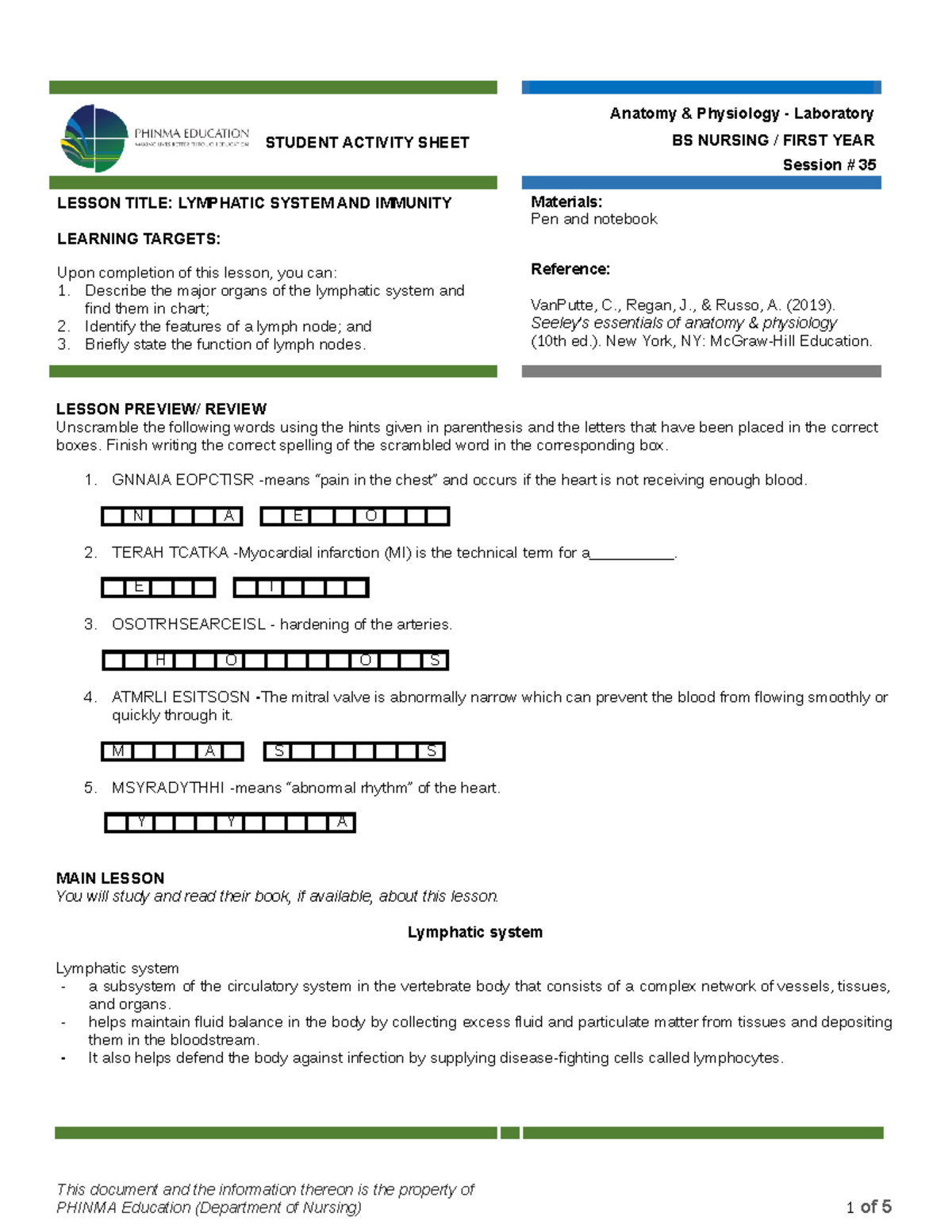 Copy of Session #35 SAS - Ana Phy (Lab) - This document and the ...
