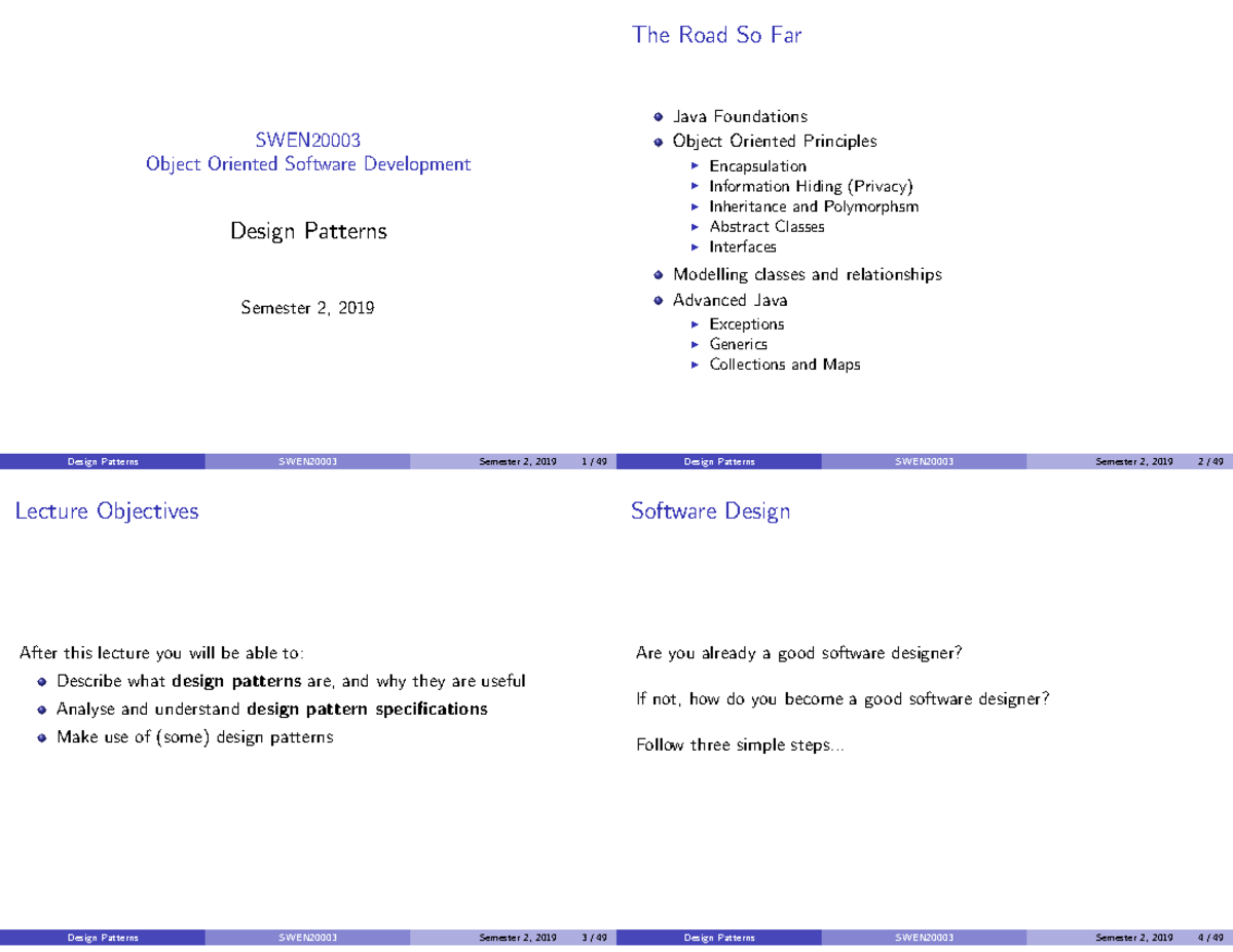 Lec17+18 design-pattern - SWEN Object Oriented Software Development ...
