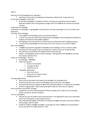 Intro arch week 5 - week 5 notes - Week 5 Excavation – Principals and ...