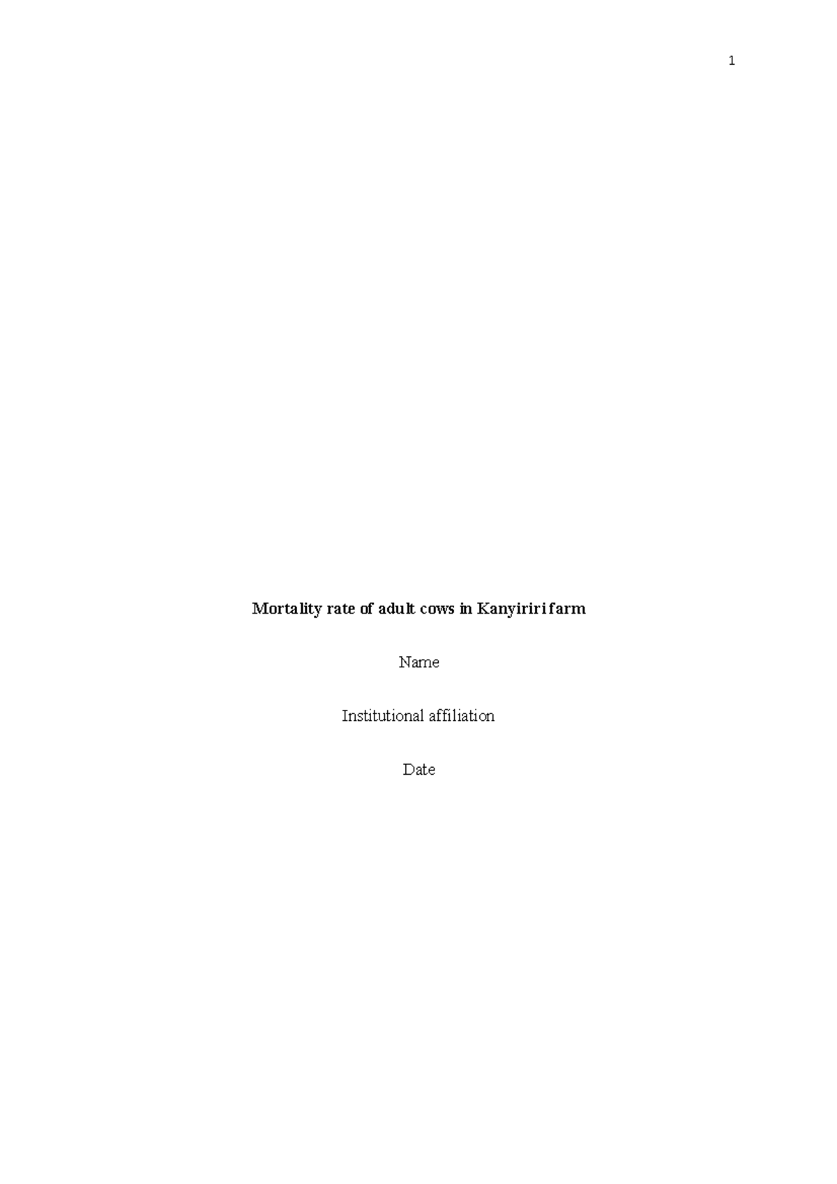 Mortality rate and in cattle farming - Mortality rate of adult cows in ...