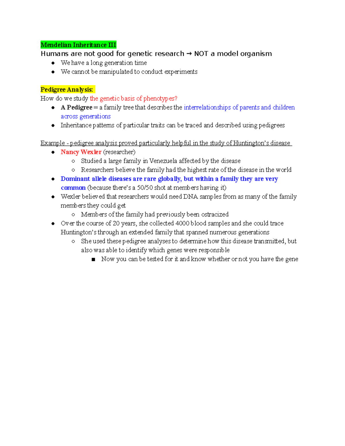 Lecture 19 Mendelian Inheritance Part Three Mendelian Inheritance Iii