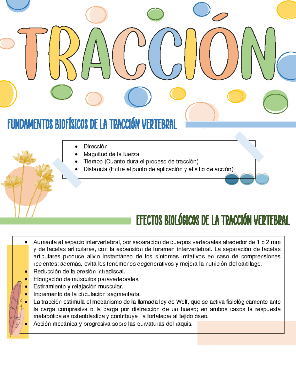 Traccion - fundamentos biofisicos de la tracción, efectos biologicos ...