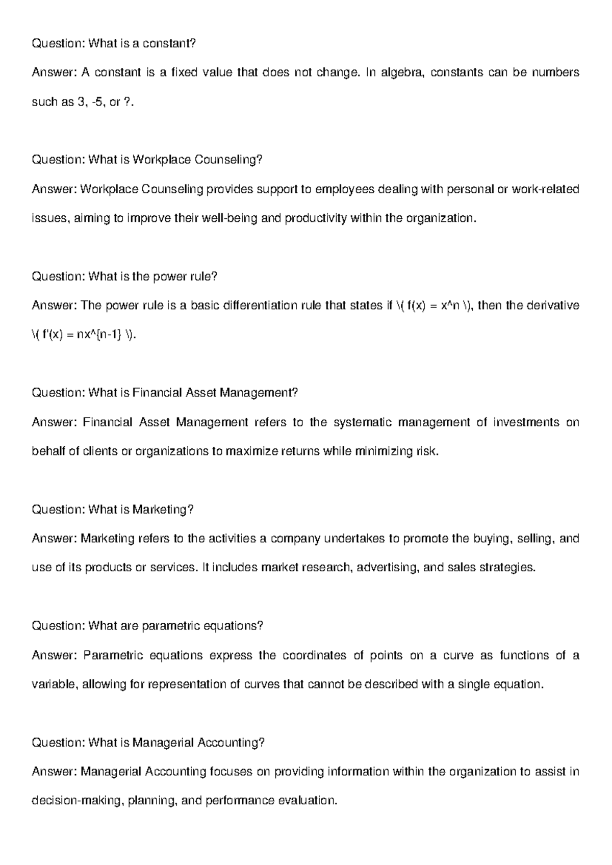 Nonretentive tcheckup spur-clad - Question: What is a constant? Answer ...