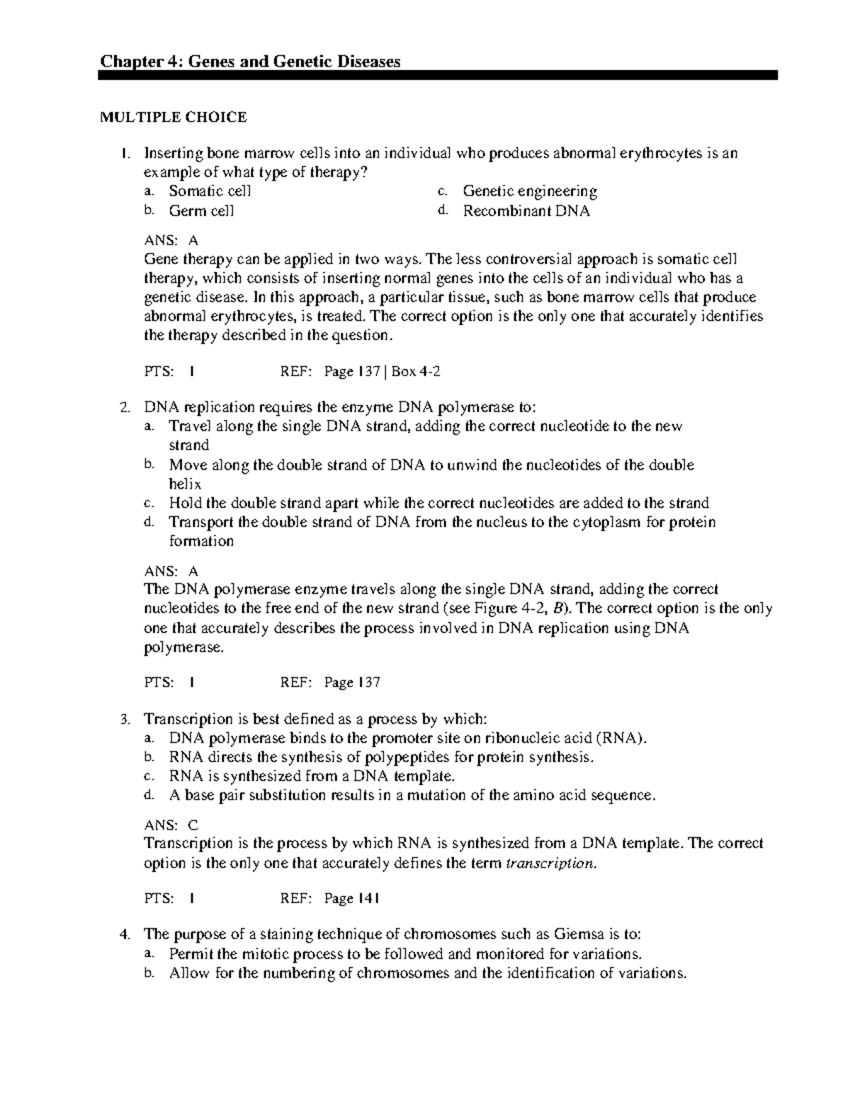 Chapter 4 Genes and Genetic Diseases - Chapter 4: Genes and Genetic ...