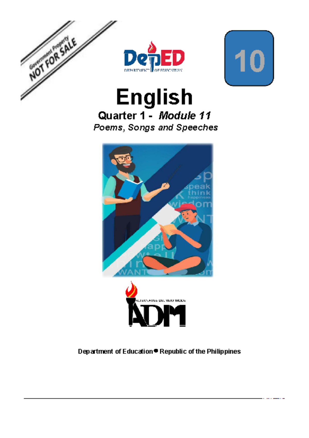 English 10 Q1 Mod11 Poems Songs Speeches Version 3 - English Quarter 1 - Module 11 Poems, Songs ...