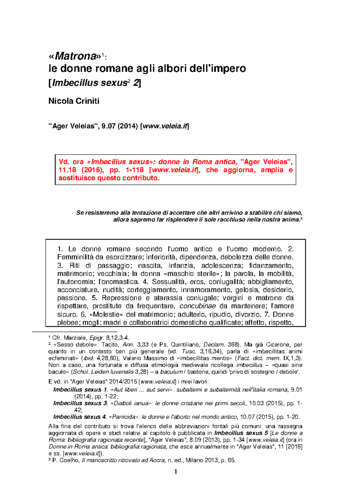Alg-114- matrona le donne romane agli albori dell impero - «Matrona» 1 ...