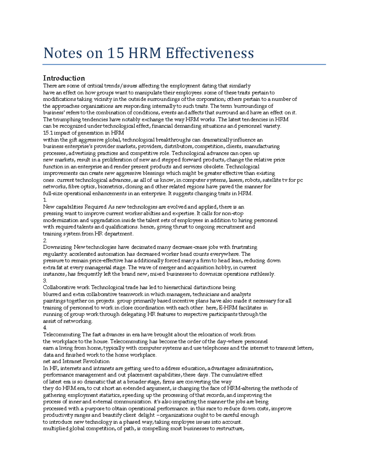 Notes on 15 HRM Effectiveness - Notes on 15 HRM Effectiveness ...